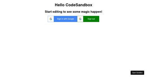 React Google Oauth Examples CodeSandbox