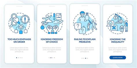 Drawbacks Of Planning A Blue Onboarding Mobile App Interface Vector