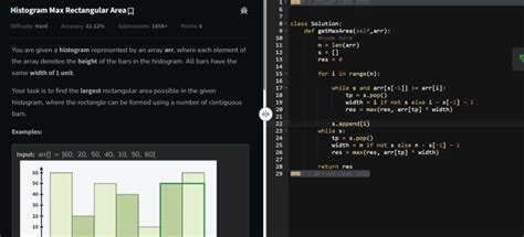Datastructures Algorithms Codingchallenge Geeksforgeeks Histogram