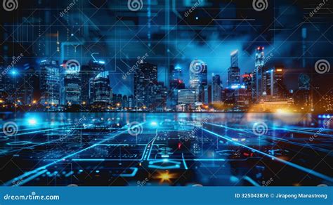 Modern Digital Landscape With Blue Circuits And Interconnected Networks Futuristic Cyber