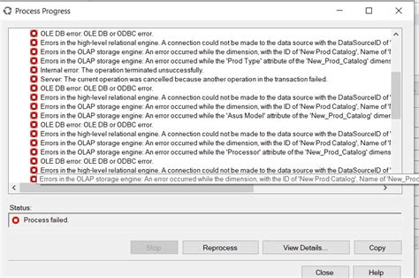 Cube Errors In The High Level Relational Engine Sql Server Stack Overflow