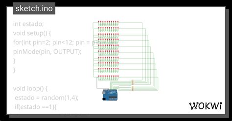 Matriu Leds Estat 4 Wokwi Esp32 Stm32 Arduino Simulator