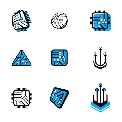 Premium Vector Technology Communication Cybernetic Elements Collection Vector Abstract