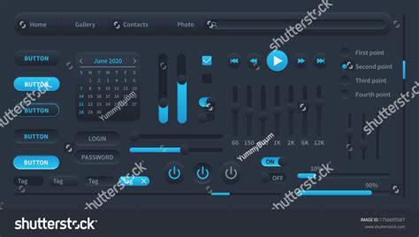 Black User Interface Modern Ui Elements Stock Vector Royalty Free 1756695587 Shutterstock