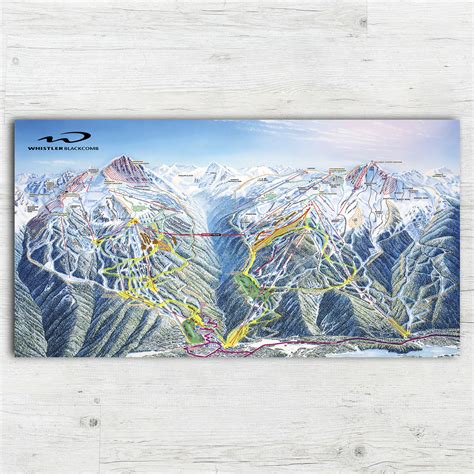 Whistler Resort Licensed Trail Map Large Canvas 30 X 58 Etsy
