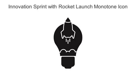 innovation sprint with rocket launch monotone icon in powerpoint pptx