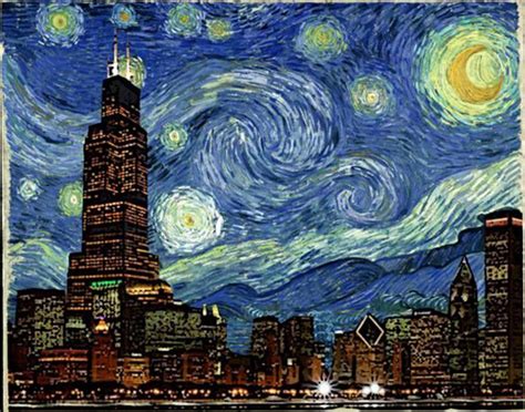 [재미있는 명화 패러디] 빈센트 반 고흐 별이 빛나는 밤 네이버 블로그