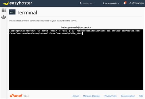 tutoriel simple migration de site via rsync et ssh