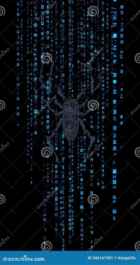 Digital Spider Silhouette With Blue Binary Code Background Stock Illustration Illustration Of Digital Spider Silhouette With Blue Binary Code Background Stock Illustration Illustration Of