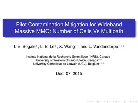 Pilot Contamination Mitigation For Wideband Massive Mimo Number Of