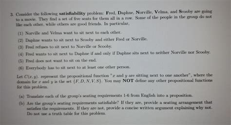 Solved Do Not 3 Consider The Following Satisfiability