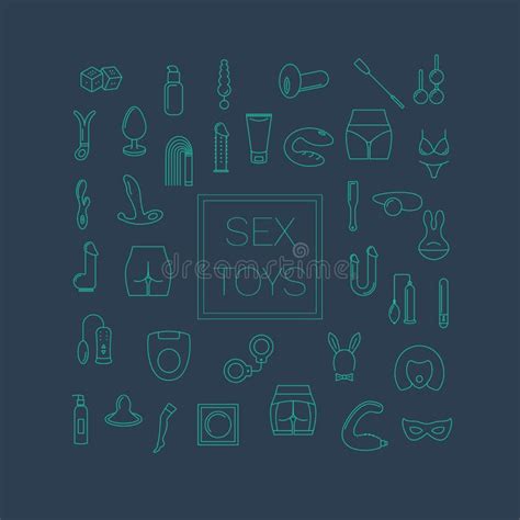 Line Style Square Frame With Sex Toys Stock Illustration Illustration Of Handcuffs Frame