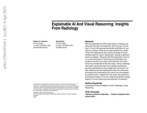Pdf Explainable Ai And Visual Reasoning Insights From Radiology