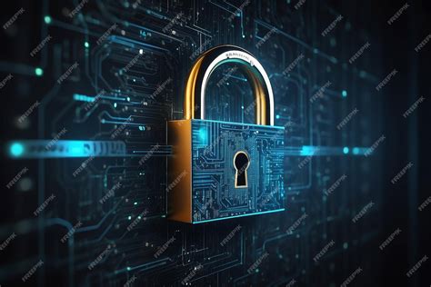 Premium Photo Cybersecurity Padlock Digital Lock On Technology Network Data Protection