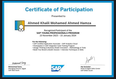 Im Very Delighted To Share That Ive Officially Completed The Sap Young Professionals Program