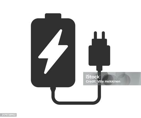 휴대폰 충전 아이콘 기호입니다 모바일 충전소 로고 기호입니다 배터리 충전 전원 기호입니다 벡터 일러스트 레이터 이미지입니다 흰색 배경에 고립되어 있습니다 Usb 케이블에