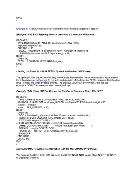 Forall And Bulk Binds Docx