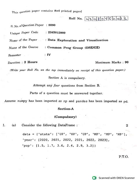 Dse02 Sem 4 Data Exploration And Visualization June 2025 Pdf