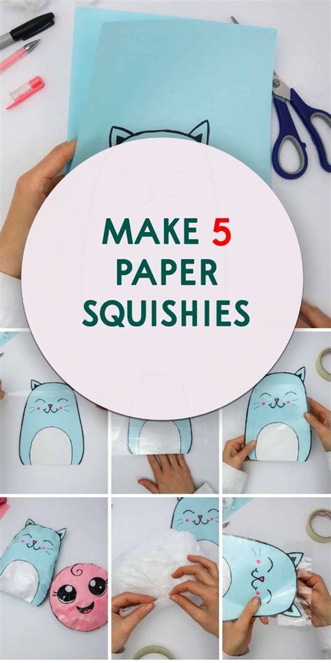 Make 5 Paper Squishies Printable Diy Crafts Paper Toys Template