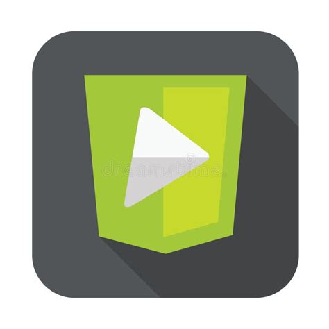 Raster Round Icon Of Play Framework Stock Vector Illustration Of