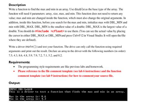 Solved Write A C Program A Function To Find The Max And