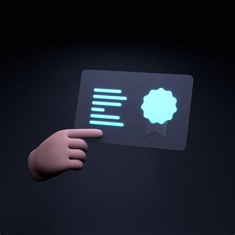 Premium Photo The Hand Holds A Diploma 3d Render Illustration