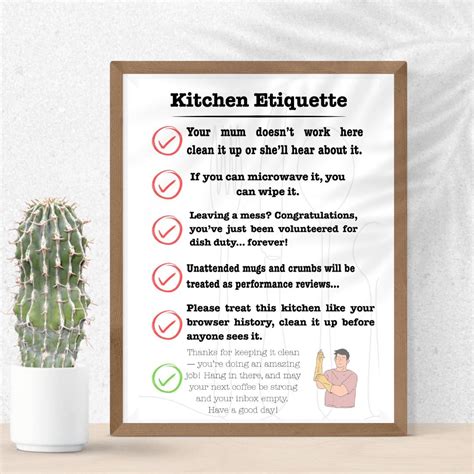 Kitchen Rules Office Kitchen Rules Workplace Etiquette Poster Office