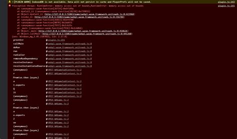 空工程用插件导出，在web中运行正常，在小游戏编辑器中提示内存越界，真机运行时微信闪退 · Issue 4 · Wechat Miniprogramminigame Unity Webgl