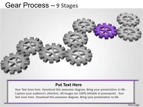 Powerpoint Slide Diagram Gears Process Ppt Template