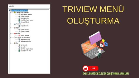Triview Menü Excel Vba Triview Menü Vba Menü Oluşturucu Excel Vba Programlama Araçları