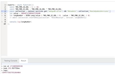 Trying To Save Long But It Saves As Double Atlas Triggers And Functions Mongodb Developer