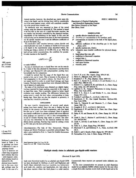 Pdf Multiple Steady States In Adiabatic Gas Liquid Solid Reactors