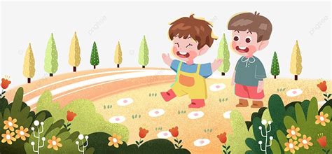 봄 여름 일러스트 방학 나들이와 꽃구경 봄 여름 제전 Png 일러스트 및 Psd 이미지 무료 다운로드 Pngtree