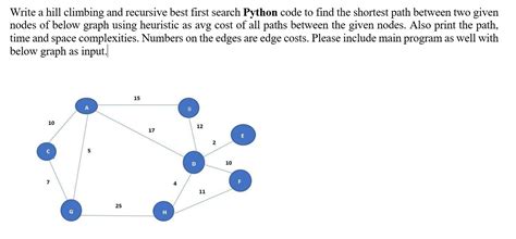 Solved Write A Hill Climbing And Recursive Best First Search Chegg