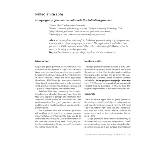 Pdf Palladian Graphs Using A Graph Grammar To Automate The Palladian