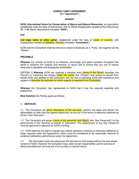Free Printable Consulting Contract Templates Pdf