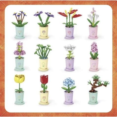 Mainan Edukasi DIY Florist Tanaman Pot Building Block Nano Bricks Balok Susun Pot Bunga Mainan