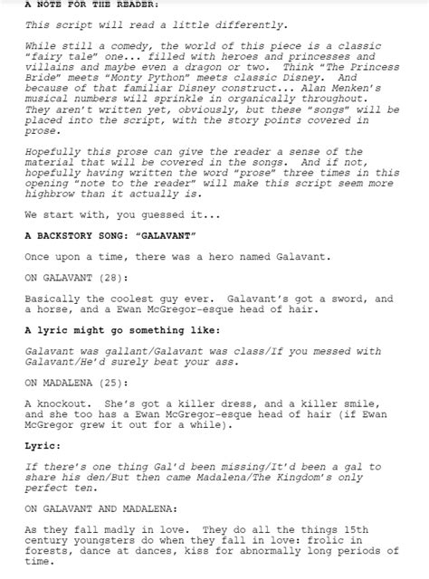 You Can Read The Entire Original Pilot Script For Galavant And See
