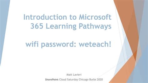 Introduction To Microsoft 365 Learning Pathways Ppt