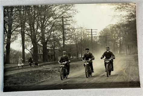 Lot Vintage Motorcycle Race In Action Real Photo Postcard
