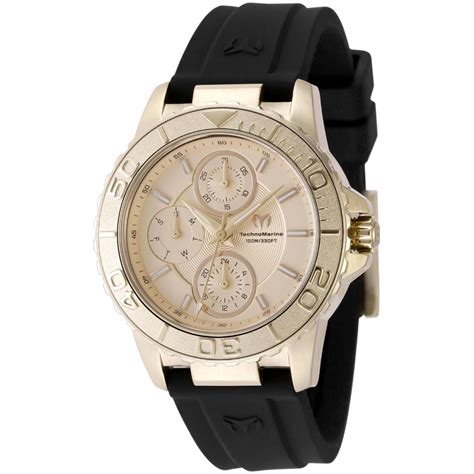 Technomarine Womens Watch Sea Grace Quartz Gold Tone Dial Black