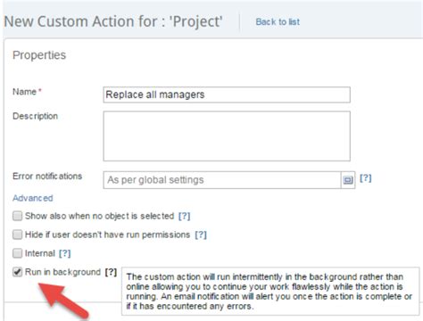 Custom Actions Clarizen Success