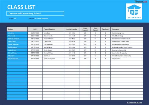 46 Class Roster Templates And Class List Examples
