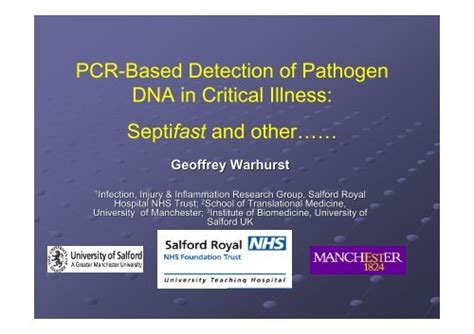 Pcr Based Detection Of Pathogen Dna In Critical Illness Septifast Pcr Based Detection Of Pathogen Dna In Critical Illness Septifast