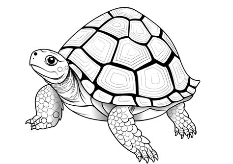 Drawing Of A Turtle With Beautiful Scales Turtle Coloring Pages