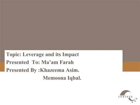 Leverage And Impact Of High Or Low Leverage Pptx