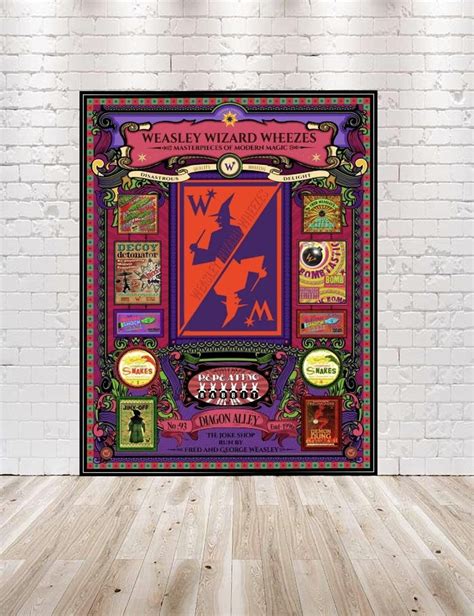 Weasleys Wizard Wheezes Poster Vintage Harry Potter Poster Etsy Harry Potter Poster Weasley