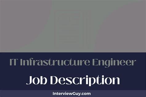 It Infrastructure Engineer Job Description Updated For 2026