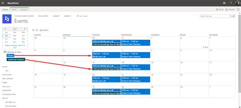 limitation overlayed sharepoint calendars are not shown in connected