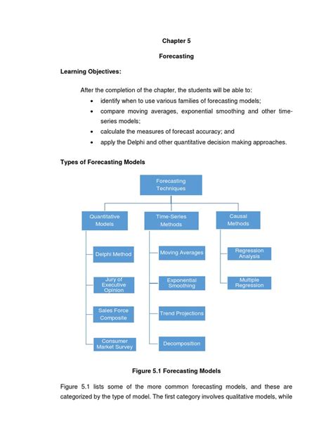 Forecasting Techniques And Quantitative Models For Time Series Analysis